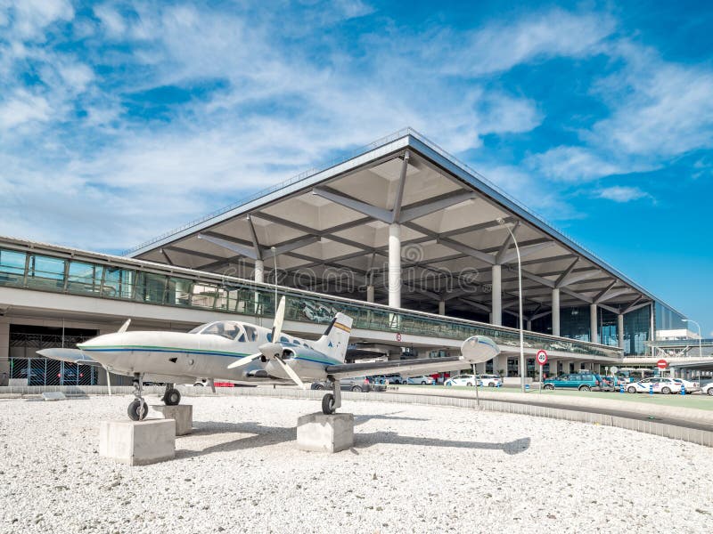 An Airplane Outside the Airport Window. Stock Image - Image of airport ...