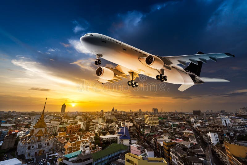 54+ Airplane over city Free Stock Photos - StockFreeImages
