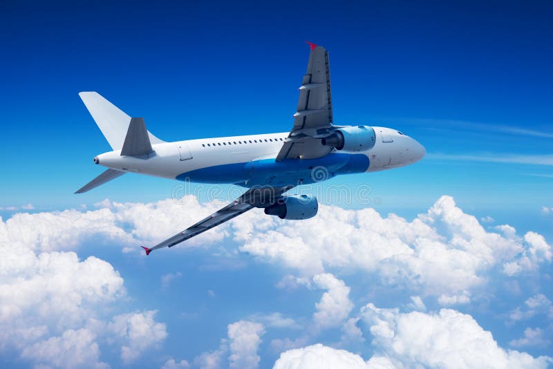 Airplane over the clouds stock photo. Image of flying - 40391504