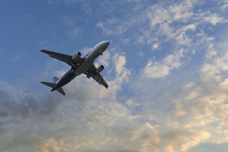 Airplane over the clouds stock photo. Image of safety - 146906270