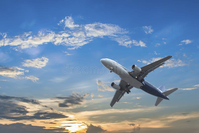 Airplane over the clouds stock image. Image of plane - 146907319