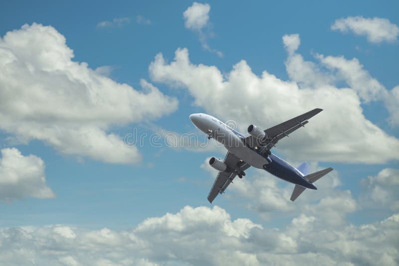 Airplane over the clouds stock image. Image of airline - 146910759