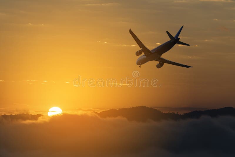 Airplane over the clouds stock image. Image of corporate - 146918981