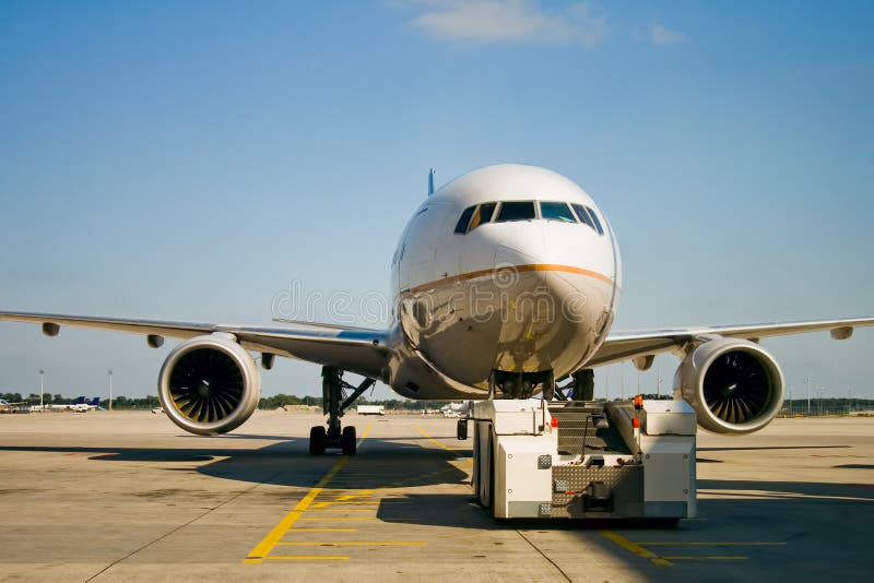 Large Aircraft Parked At The Airport Stock Image - Image of fuselage ...