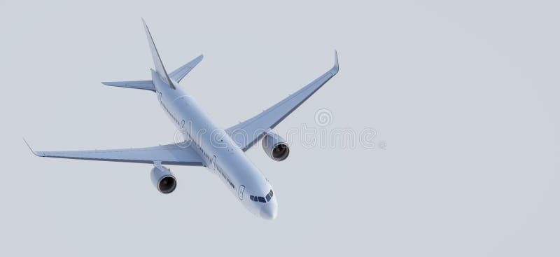 Neutral Aircraft with Cockpit View at the Gate Stock Photo - Image of ...