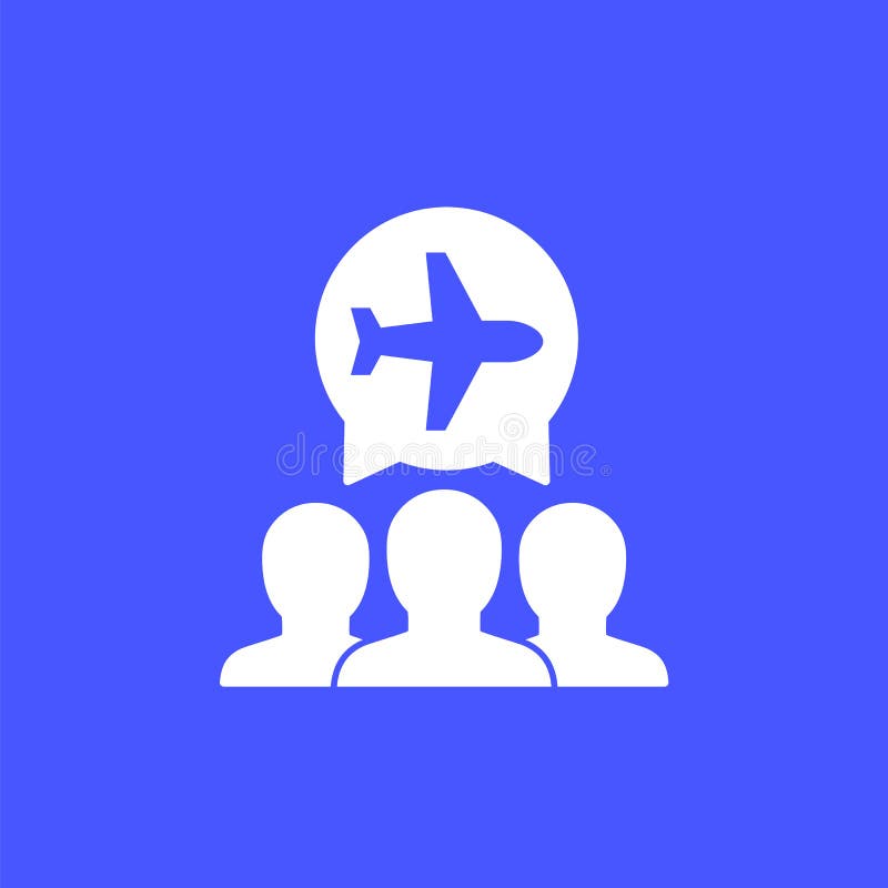 Airplane and Passengers Icon, Vector Stock Vector - Illustration of ...