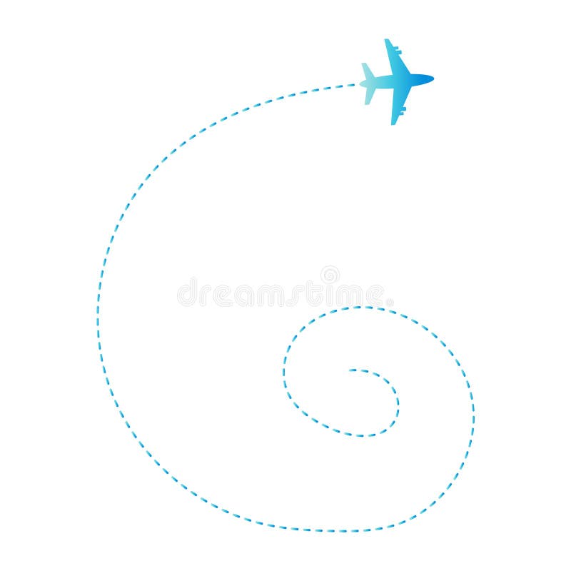 Airplane Path Silhouette with Colorful Design. Vector Illustration ...