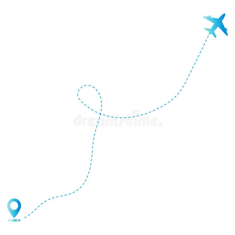 Airplane Path Silhouette with Colorful Design. Vector Illustration ...