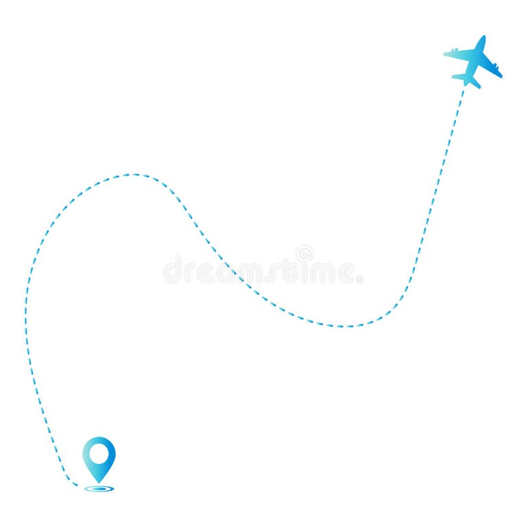 Airplane Path Silhouette with Colorful Design. Vector Illustration ...