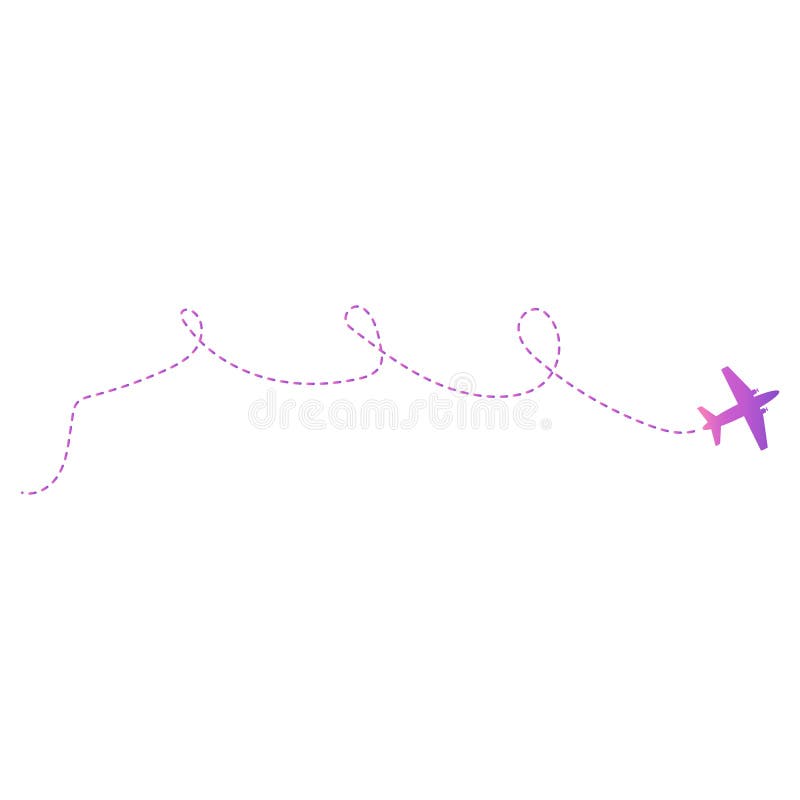 Airplane Path Silhouette with Colorful Design. Vector Illustration ...