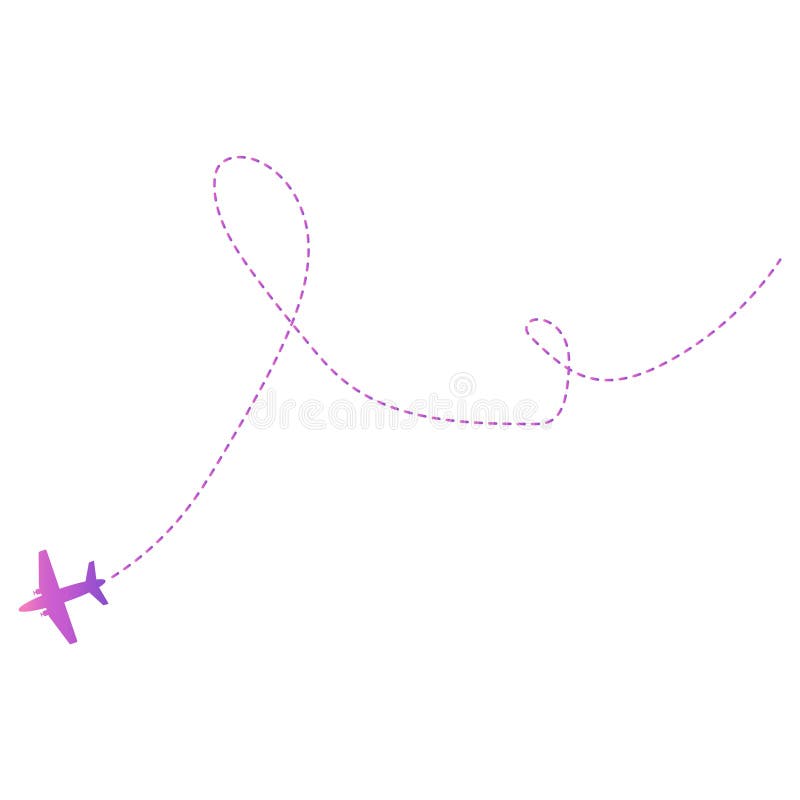 Airplane Path Silhouette with Colorful Design. Vector Illustration ...