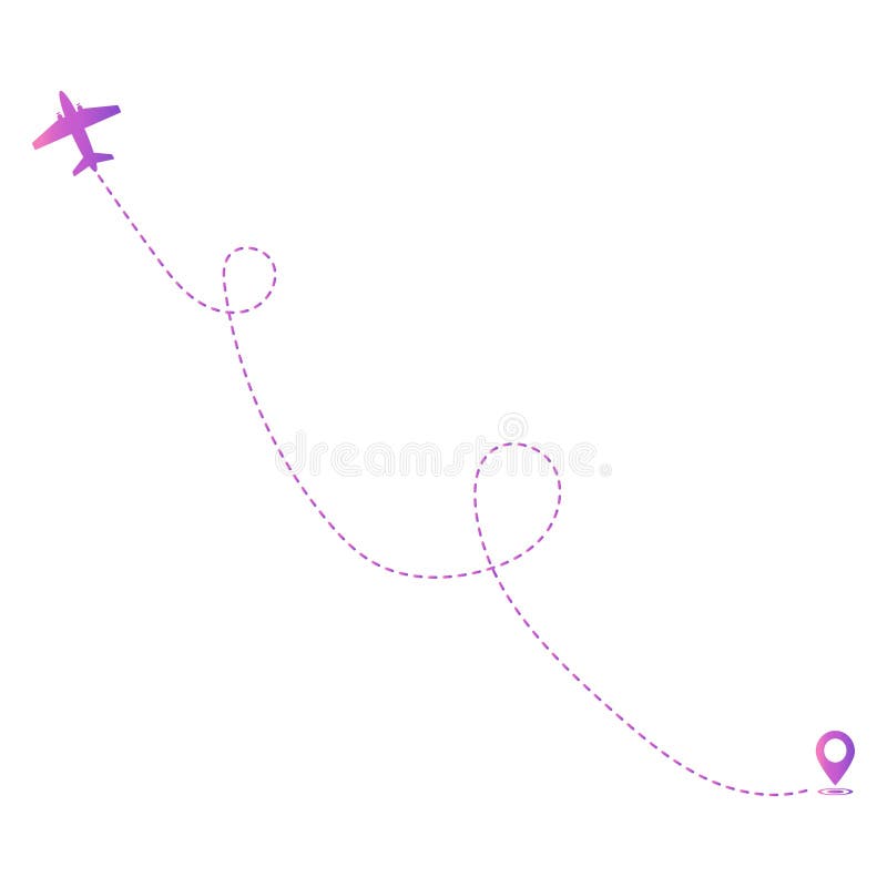 Airplane Path Silhouette with Colorful Design. Vector Illustration ...
