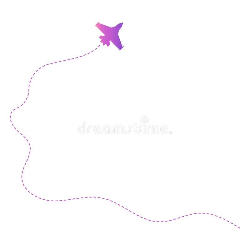 Airplane Path Silhouette with Colorful Design. Vector Illustration ...