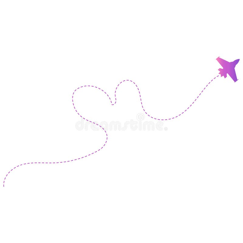 Airplane Path Silhouette with Colorful Design. Vector Illustration ...