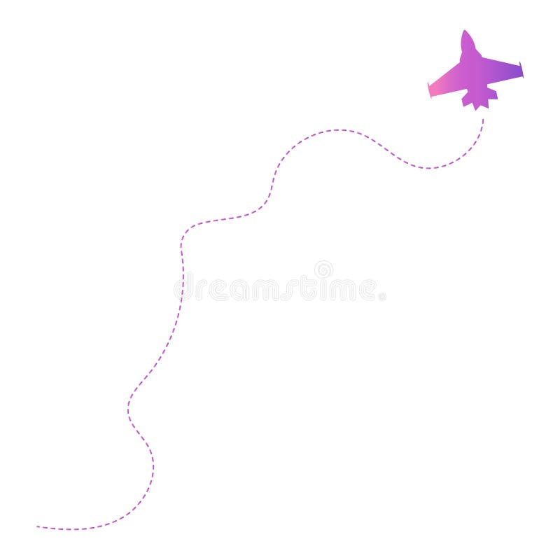 Airplane Path Silhouette with Colorful Design. Vector Illustration ...