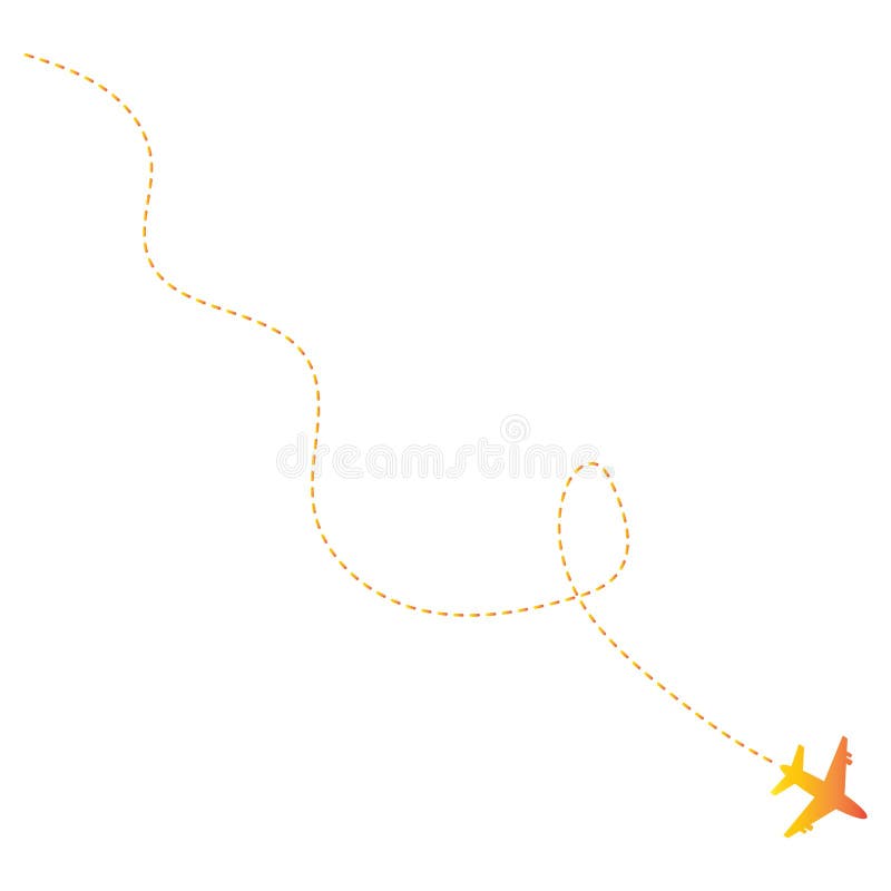 Airplane Path Silhouette with Colorful Design. Vector Illustration ...