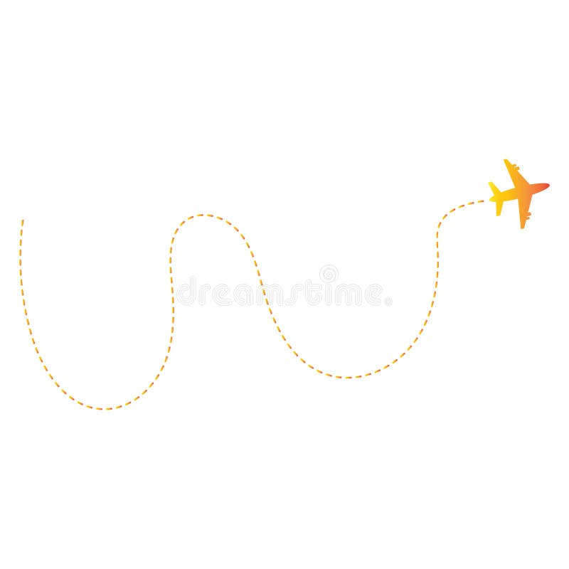 Airplane Path Silhouette with Colorful Design. Vector Illustration ...