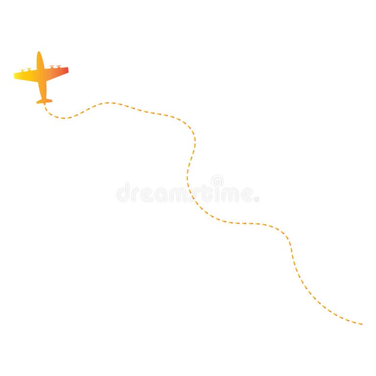 Airplane Path Silhouette with Colorful Design. Vector Illustration ...