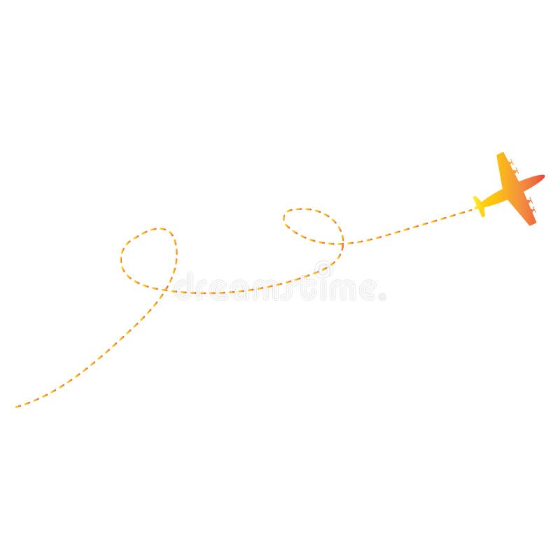 Airplane Path Silhouette with Colorful Design. Vector Illustration ...