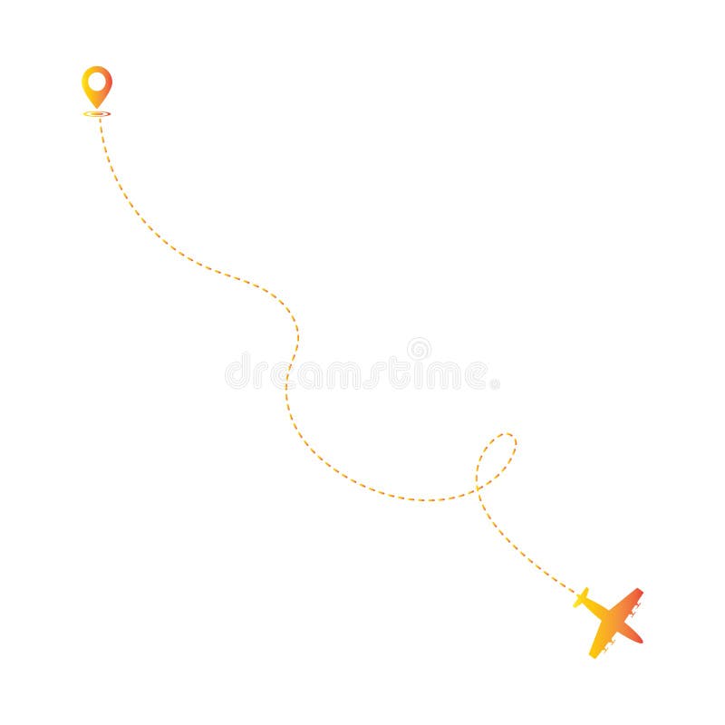 Airplane Path Silhouette with Colorful Design. Vector Illustration ...