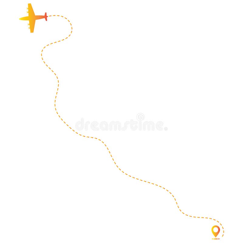 Airplane Path Silhouette with Colorful Design. Vector Illustration ...