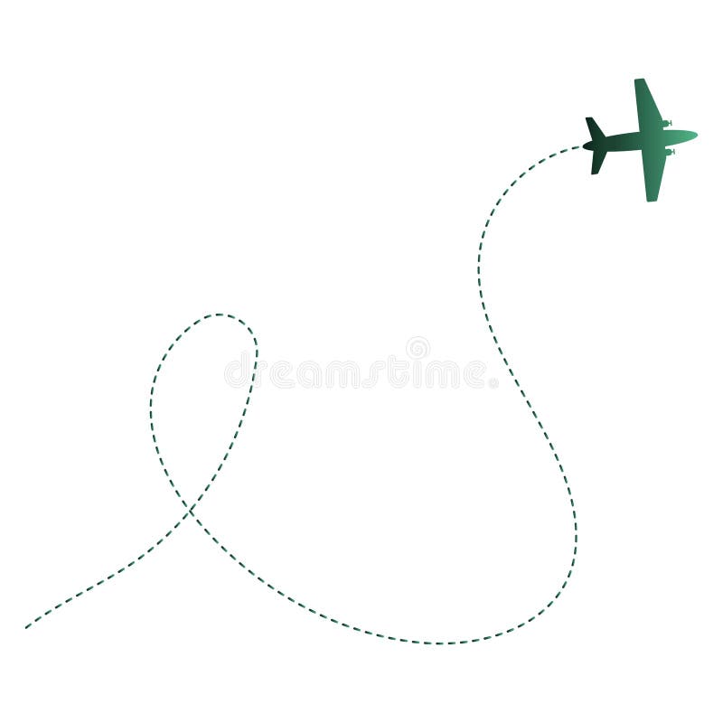 Airplane Path Silhouette with Colorful Design. Vector Illustration ...