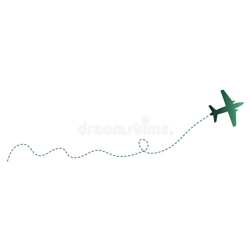 Airplane Path Silhouette with Colorful Design. Vector Illustration ...