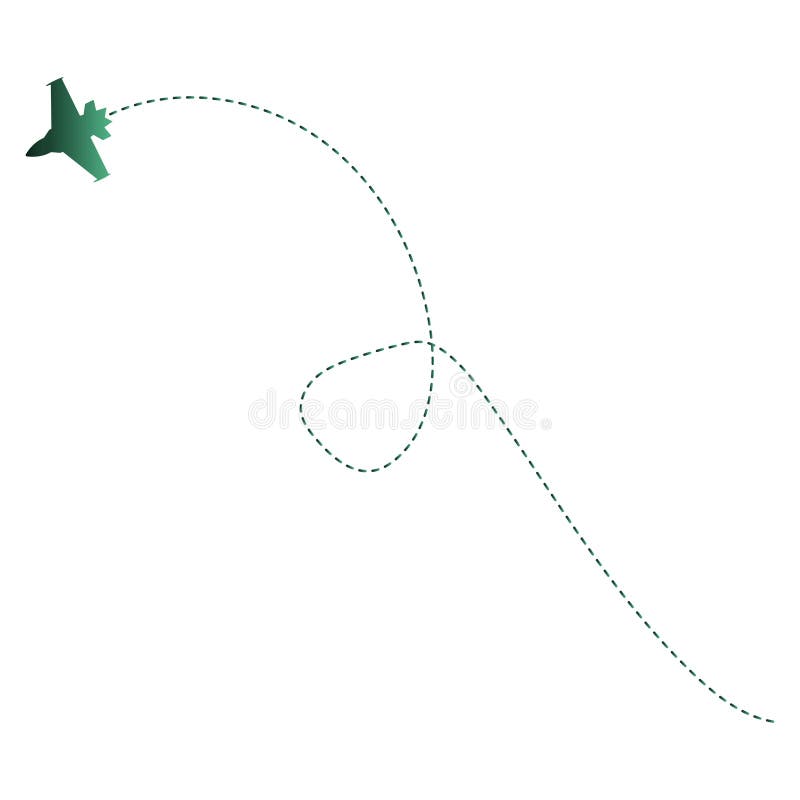 Airplane Path Silhouette with Colorful Design. Vector Illustration ...