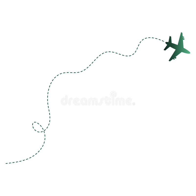 Airplane Path Silhouette with Colorful Design. Vector Illustration ...