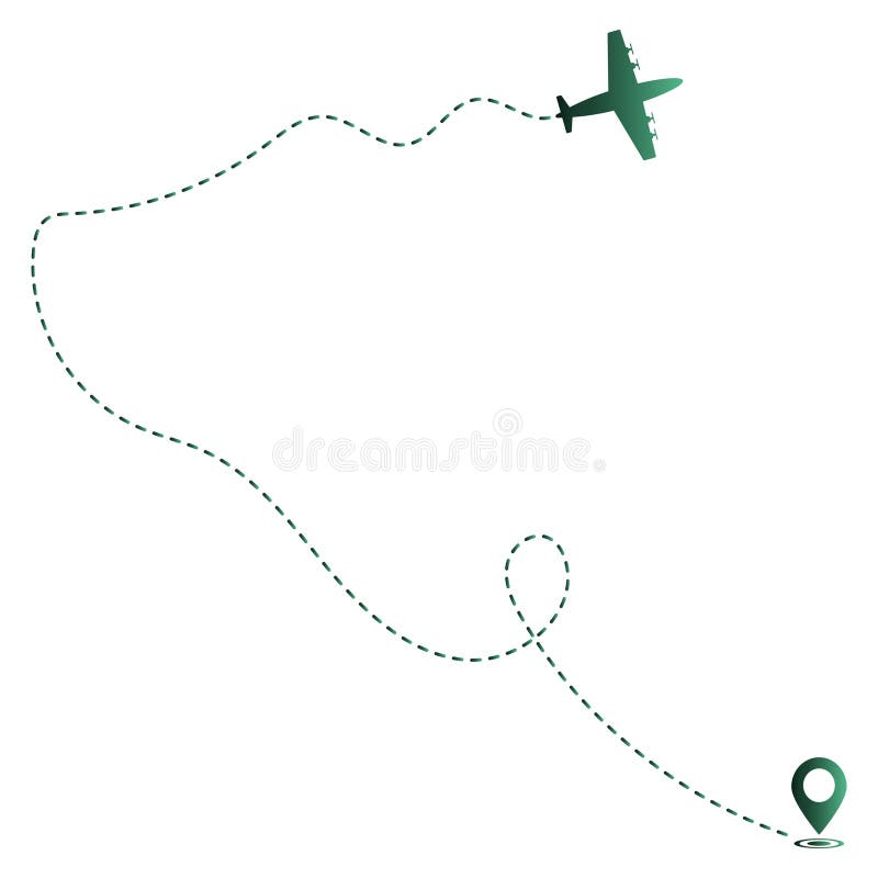 Airplane Path Silhouette with Colorful Design. Vector Illustration ...