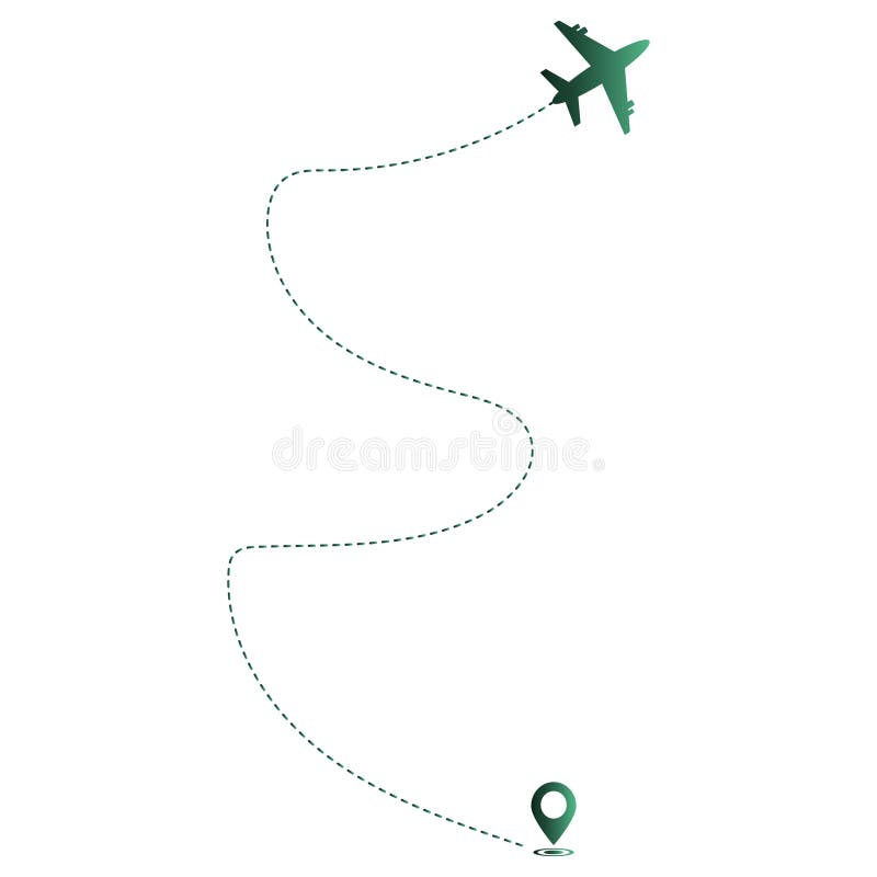 Airplane Path Silhouette with Colorful Design. Vector Illustration ...