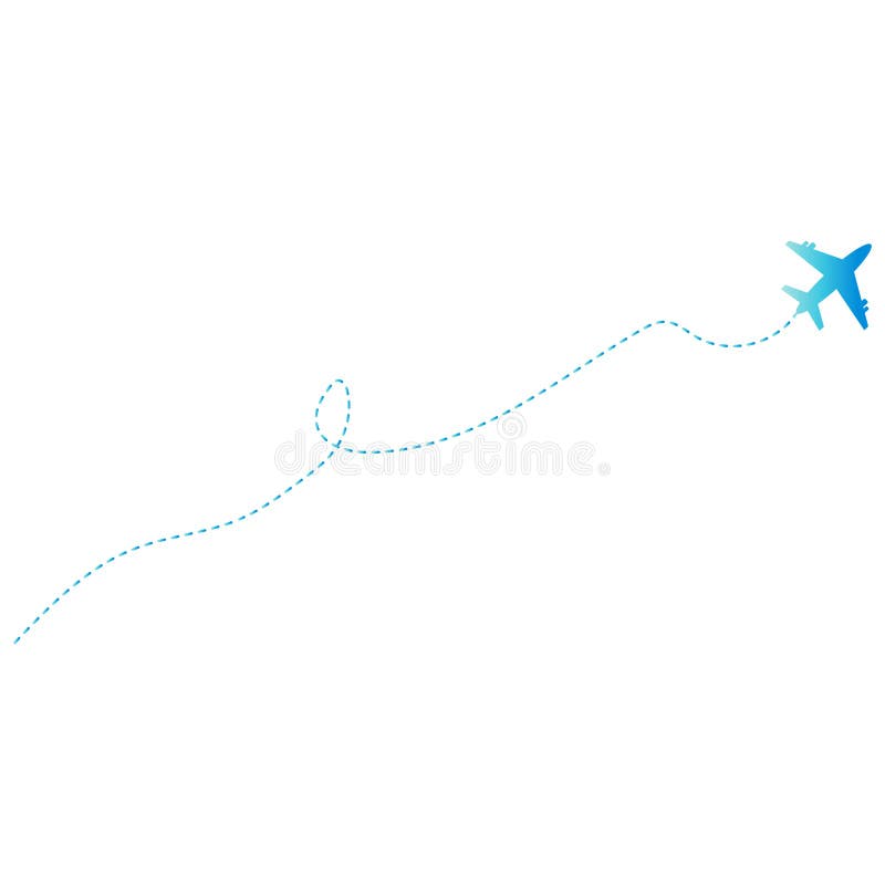 Airplane Path Silhouette with Colorful Design. Vector Illustration ...