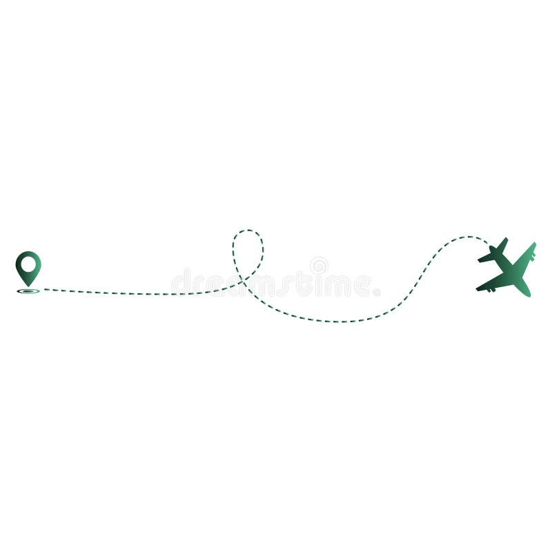 Airplane Path Silhouette with Colorful Design. Vector Illustration ...