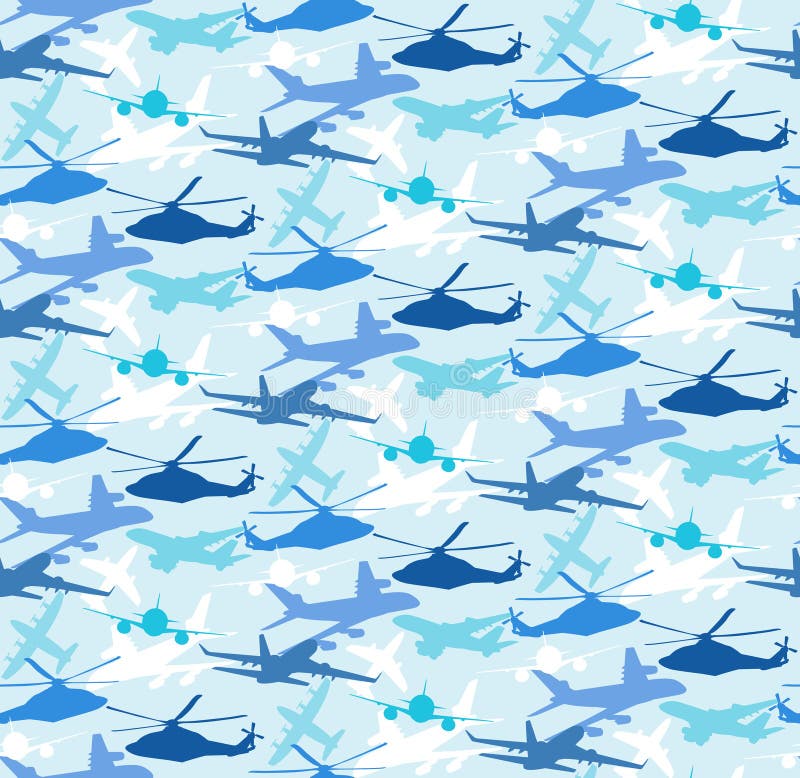 Airplane Pattern Seamless Camouflage Stock Vector - Illustration of ...