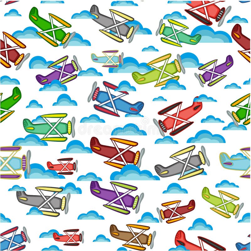 Airplane Pattern on a White Background Stock Illustration ...