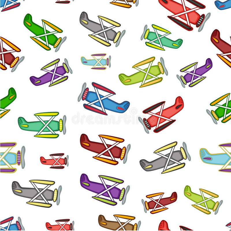 Airplane Pattern on a White Background Stock Illustration ...