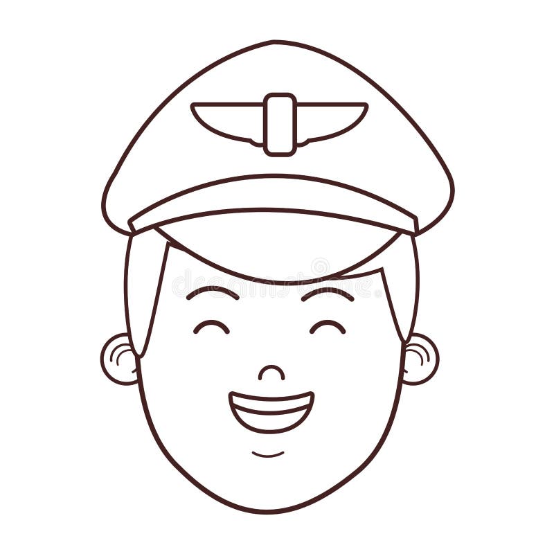 Airplane Pilot Face Cartoon Stock Vector - Illustration of departure ...