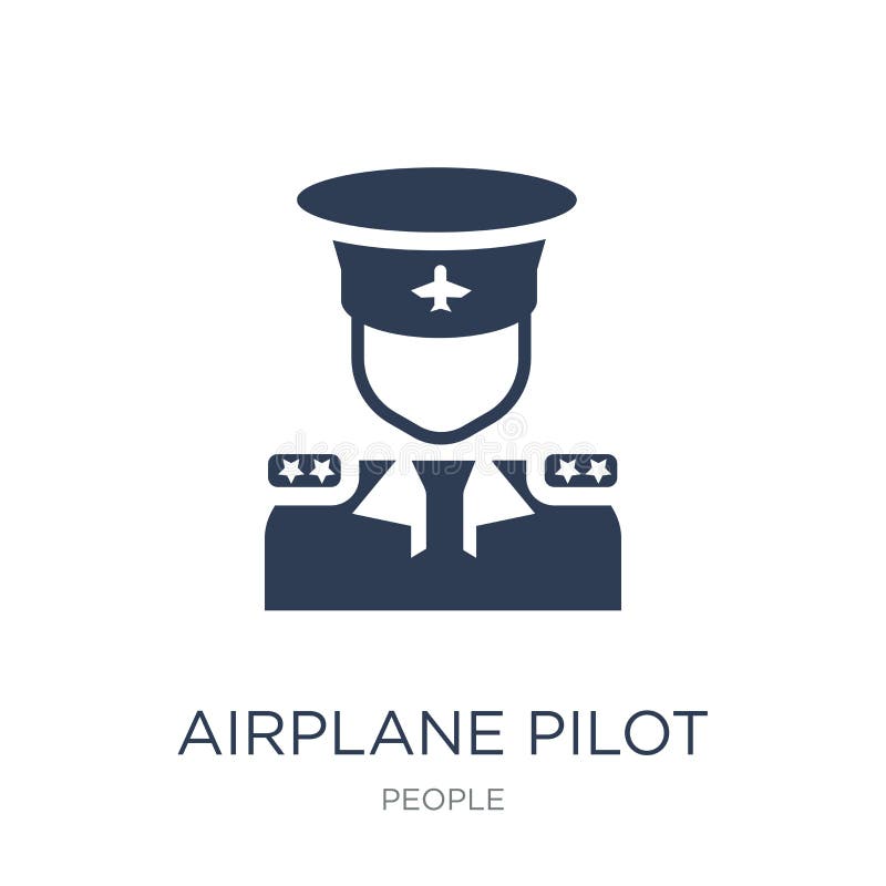 Airplane Pilot Icon. Trendy Flat Vector Airplane Pilot Icon on W Stock ...