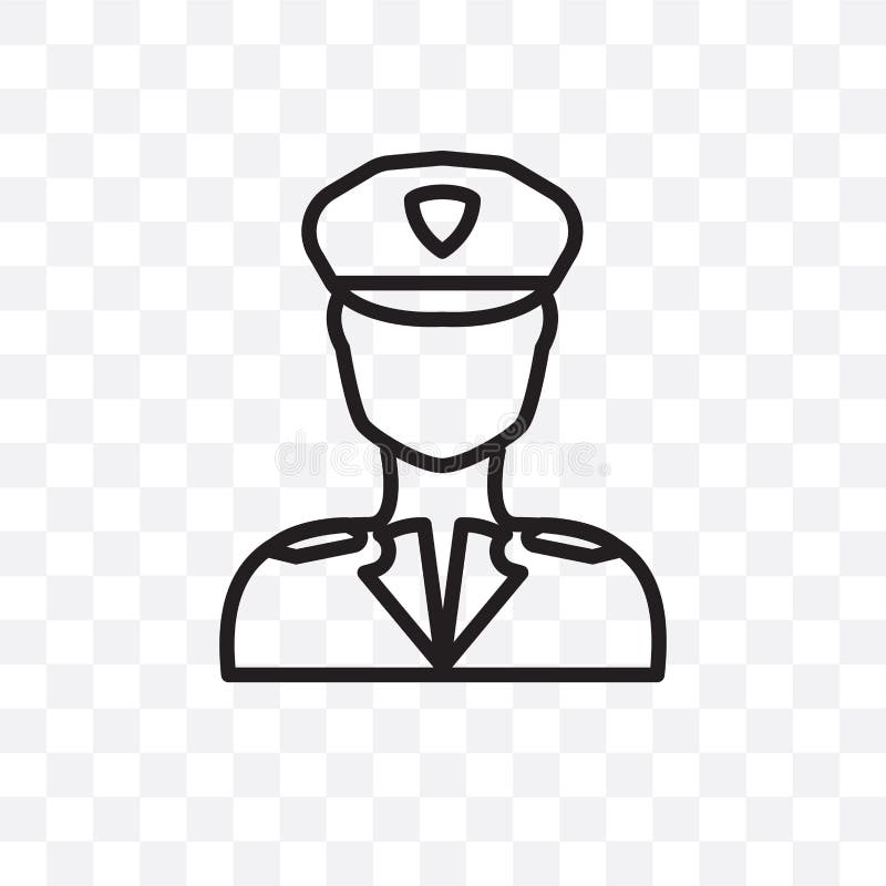 Airplane Pilot Vector Linear Icon Isolated on Transparent Background ...