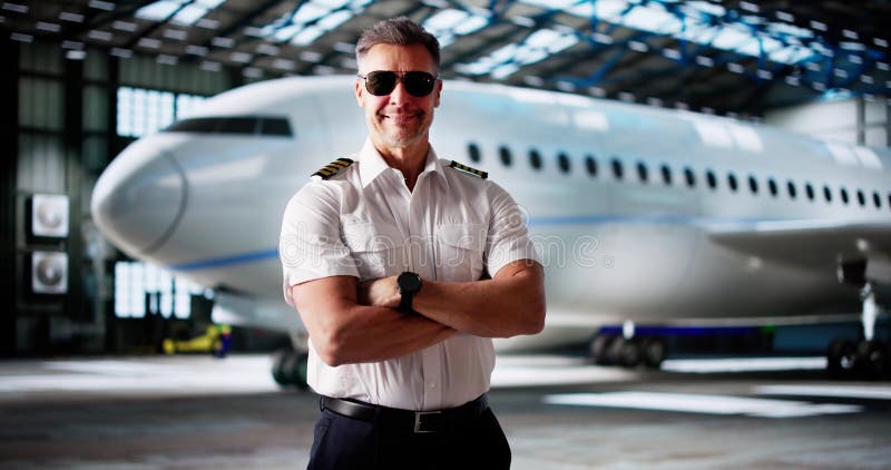 Airplane Pilot Working for Airline Stock Photo - Image of pilot, staff ...
