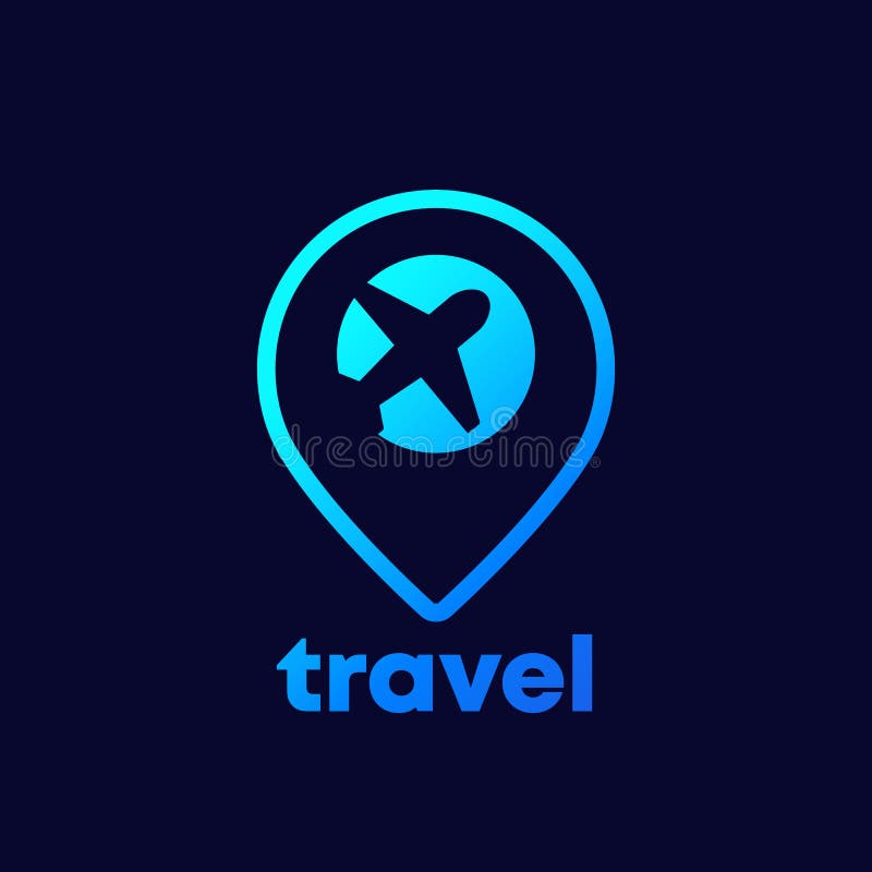 Airplane and Pin Marker Vector Logo Stock Vector - Illustration of ...