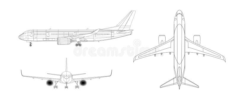 Airplane Plan Seat Map Card. Vector Stock Vector - Illustration of plan ...