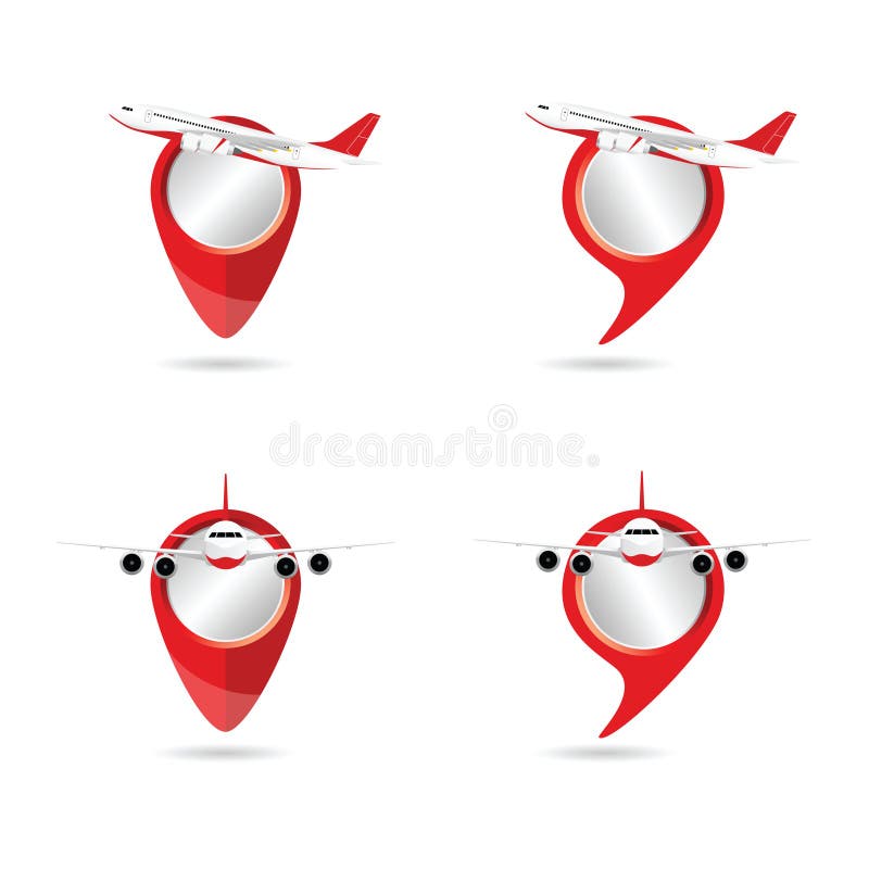 Airplane with Pointer Set Illustration Stock Illustration ...
