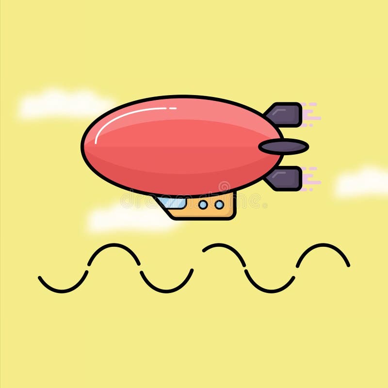 Airplane Powered by Gas Balloons Stock Illustration - Illustration of ...