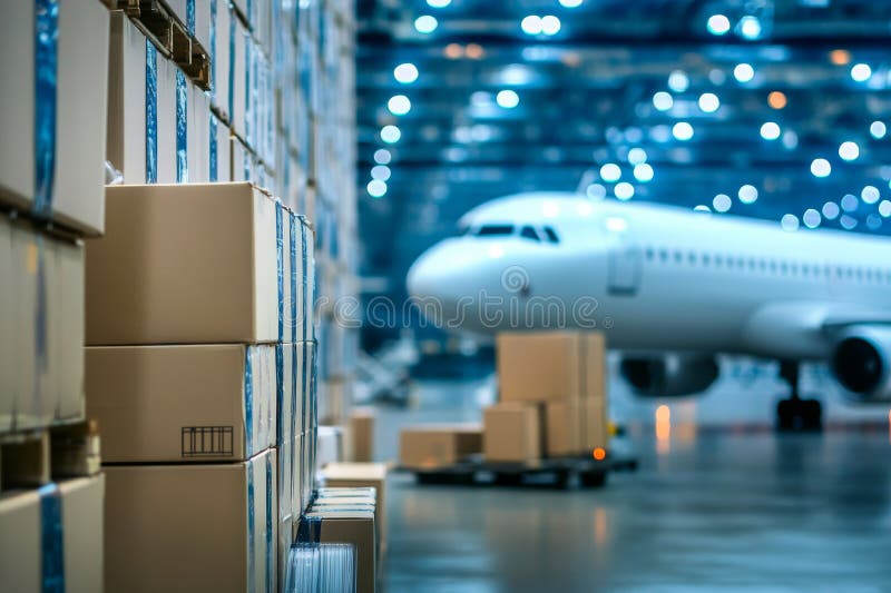 Airplane and Product Boxes Optimizing Global Shipping and Logistics for ...