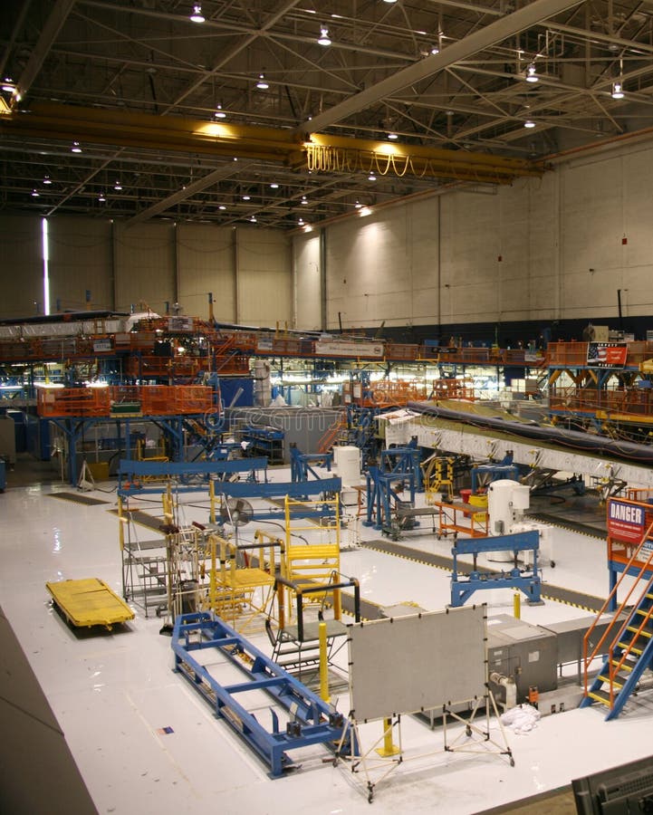Airplane Production Factory Stock Image - Image of labor, machinery ...