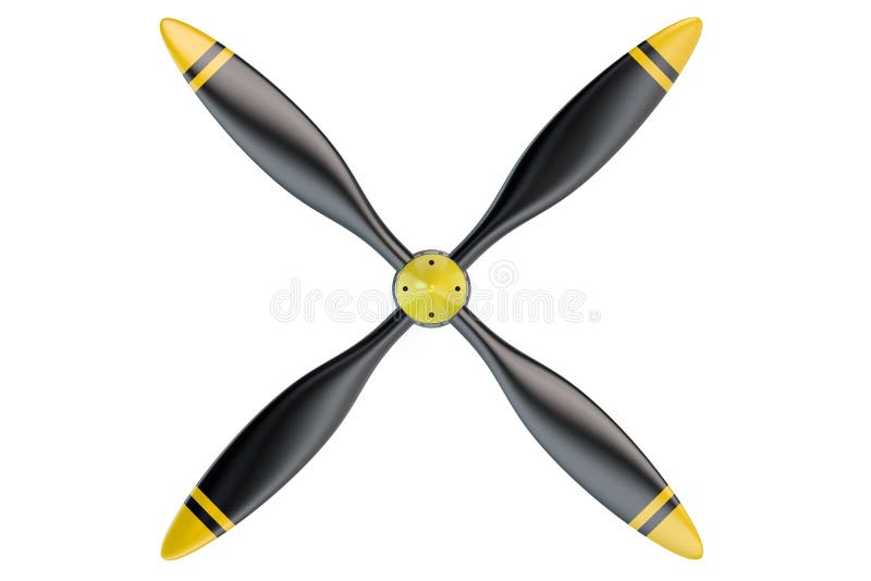 Airplane Propeller with 4 Blades Stock Illustration - Illustration of ...