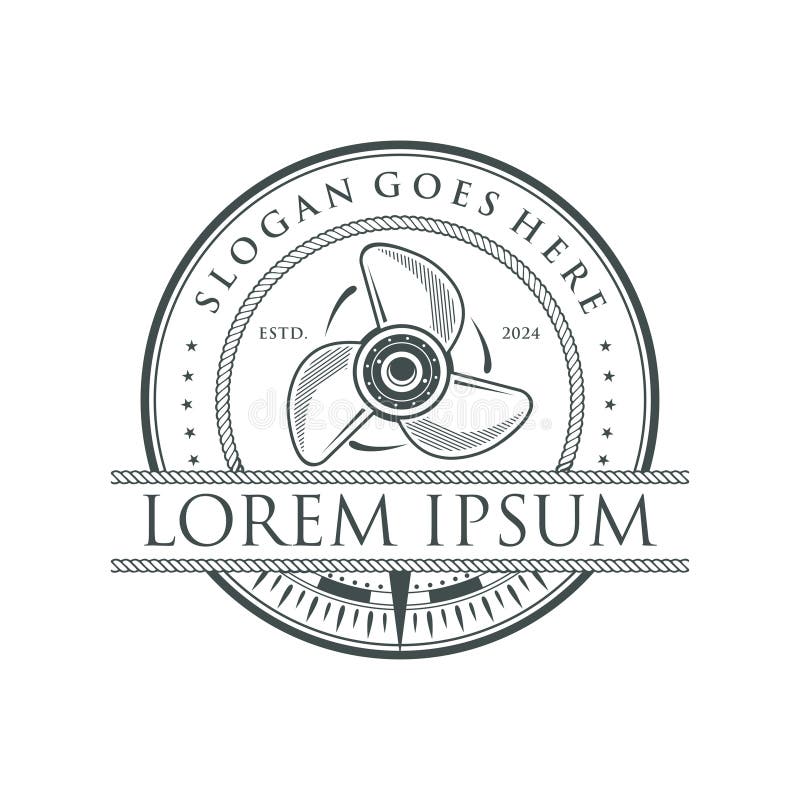 Ship propeller emblem stock vector. Illustration of plane - 307010780