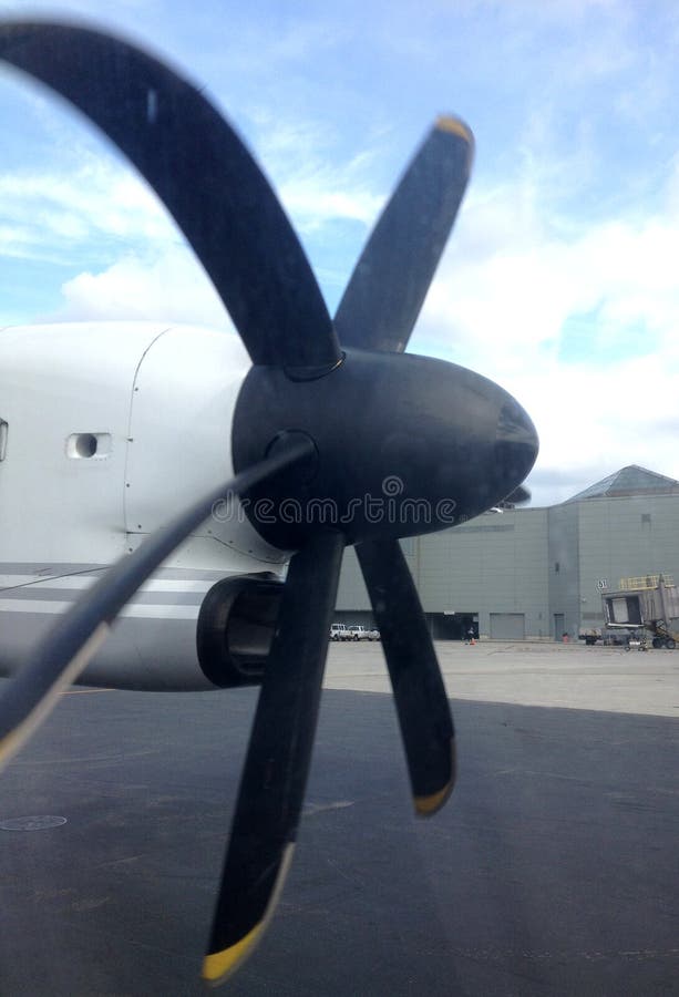 Airplane Propeller on Runway Stock Photo - Image of transportation ...