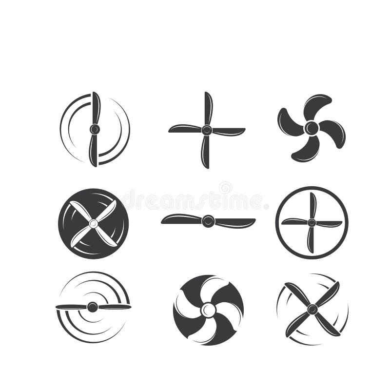 Airplane Engines. Propeller Turbine Symbols Plane Equipment Detailing ...